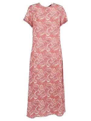 Max Mara Printed Silk Midi Dress - Red