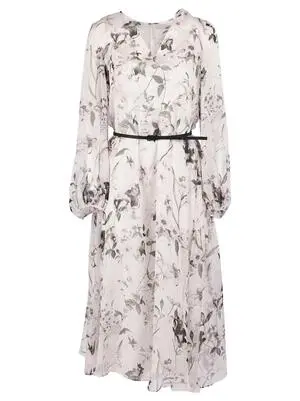 MAX MARA Max Mara Studio Women Floral Print Chiffon Midi Dress Max Mara Studio