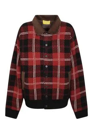 Guest In Residence Guest In Residence Men's Tartan Wool-Cashmere Bomber Jacket Rosso