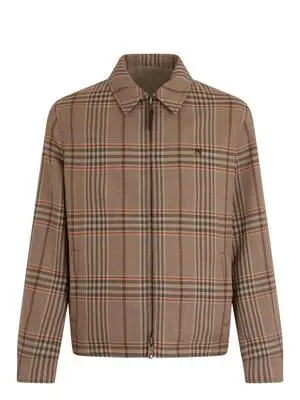 Burberry Burberry Checkered Wool Jacket With Front Zipper And Refined Collar Beige