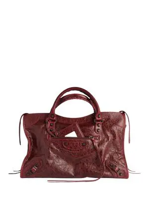 Balenciaga Balenciaga Distressed Leather Tote Bag Red