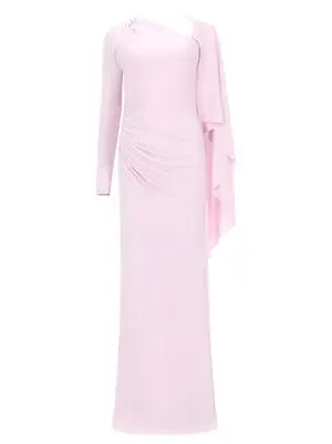 SELF-PORTRAIT Long Draped Dress - Pink