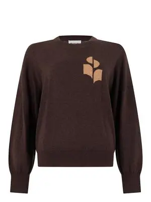 MARANT ETOILE Marant Étoile Marant Etoile Knit Sweater With Jacquard Front And Wide Sleeves Brown