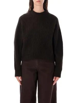 SESSUN Oversized Knit Mock Neck Sweater - Marrone