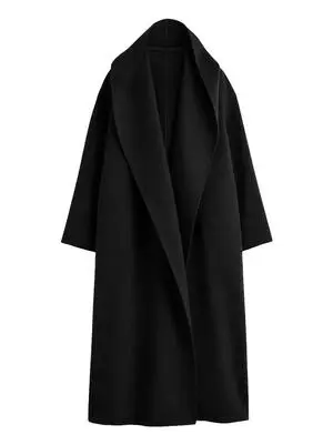 TOTEME Wool Belted Hoodie Jacket - Black