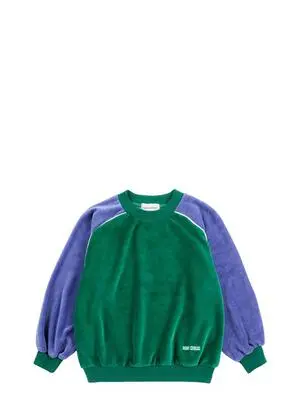 BOBO CHOSES Color Block Terry Cloth Sweatshirt - Green
