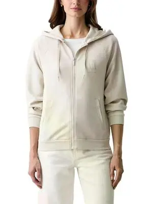 Armani Exchange Logo-print Zip-fastening Hoodie - Neutrals