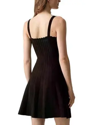 MORGAN Scallop-edge Cable-knit Mini Dress