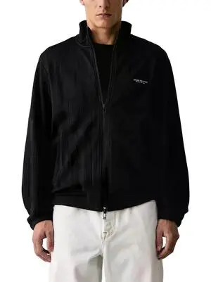 Armani Exchange Logo-print Ribbed-knit Cardigan - Black