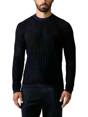 Armani Exchange Geometric-patterned Sweater - Blue