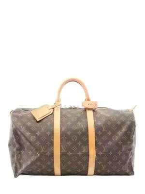 LOUIS VUITTON 1999 Monogram Keepall 50 Travel Bag Brown