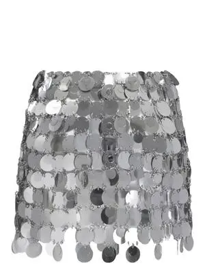 PACO RABANNE The Silver Sparkle Discs Skirt