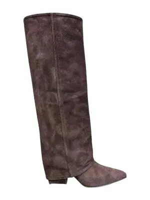 POCHE PARIS Izme Pointed-toe Gaiter-style Boots - Brown