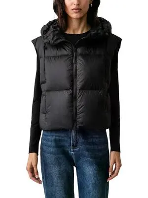 MOS MOSH Kiara Tally Quilted Hooded Gilet Black