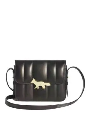 Maison Kitsuné Quilted Fox Shoulder Bag - Black