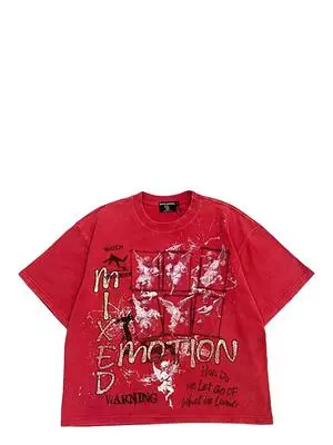 Mixed Emotion Crimson Graphic-print T-shirt - Red
