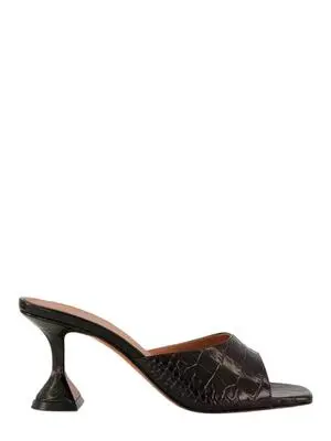 AMINA MUADDI Lupita Croc-effect Leather Sandals