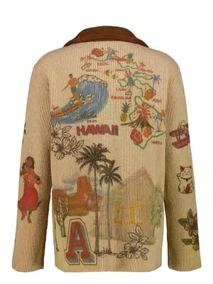 Alanui The Decade Intarsia-knit Shirt - Neutrals