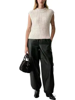 Barbour Anastasia Ribbed-knit Sleeveless Sweater - Neutrals