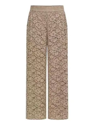 CLIPS Floral-lace Trousers - Neutrals