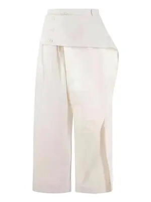 Issey Miyake Button-detail Layered Trousers Neutrals