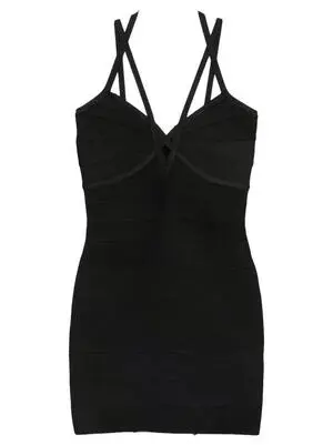 Herve Leger Erin Bandage Strappy Mini Dress Black