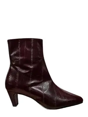 POCHE PARIS Cipele Croc-effect Ankle Boots - Red
