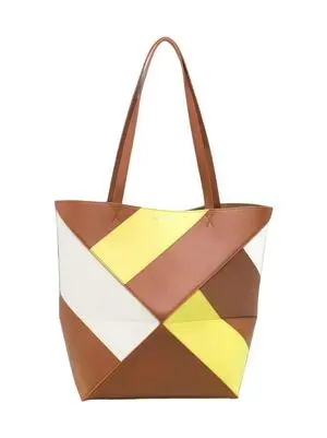 Loewe Puzzle Patchwork Tote Bag - Brown
