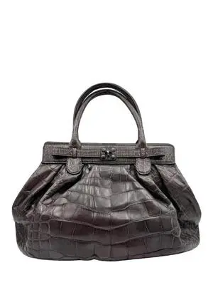 ZAGLIANI  Crocodile-effect Shoulder Bag - Brown