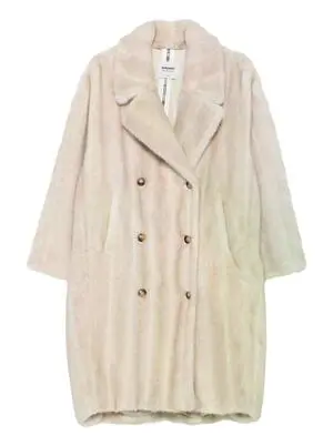 SWORD 6644 Double-breasted Faux-fur Coat - Neutrals