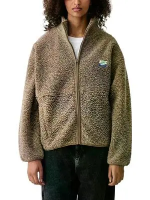 American Vintage Hoktown Fleece Zip-up Jacket Neutrals
