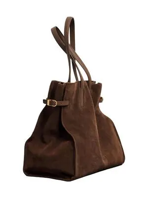 REISS Indigo Suede Oversized Tote Bag - Tan