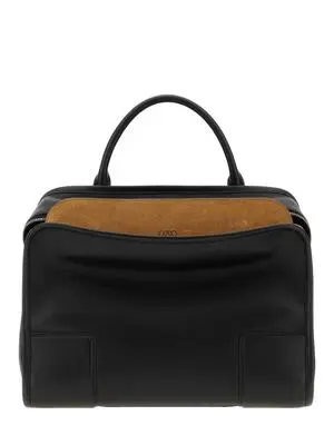 Loewe Amazona 180 Handbag In Smooth Calfskin Leather - Black