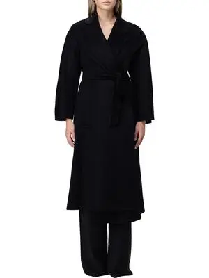 Max Mara Long 100% Cashmere Robe Coat With Belt - Black