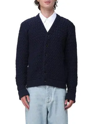 Bottega Veneta Intrecciato Pattern Wool Cardigan With V-neck - Blue