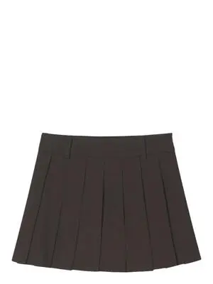 DUNST Pleated Mini Skirt - Brown