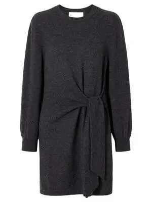 LISA YANG Knotted Cashmere Mini Dress - Grey