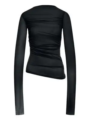 Soeur Gaia Pleated Long-sleeved T-shirt - Black