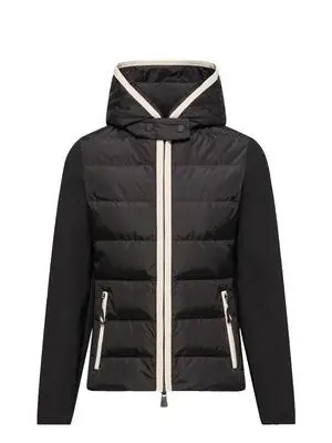 Moncler Contrast Trim Hooded Down Jacket - Black