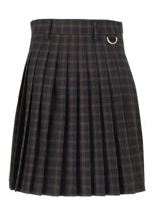 Barbour Pleated Plaid Mini Skirt - Black