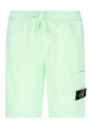 Stone Island Compass-patch Drawstring Cargo Shorts - Light Green