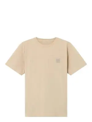 Stone Island Slim-fit T-shirt With Tonal Compass Logo Patch - Light Brown