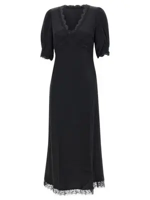 Rixo Annina V-neck Midi Dress - Black
