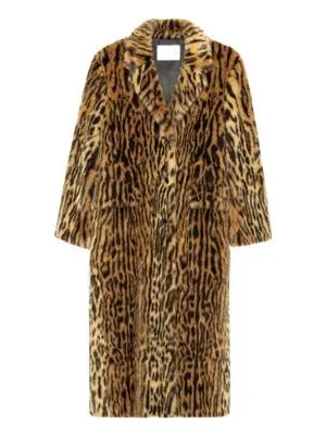 STAND STUDIO Stand Studio Animal Printed Buttoned Coat Brown