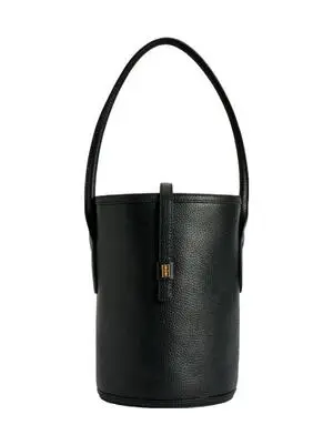 BY MALENE BIRGER Marylle Logo Plaque Bucket Bag - Black