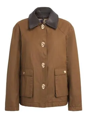 Claudie Pierlot Cotton Waxed Parka Jacket - Brown