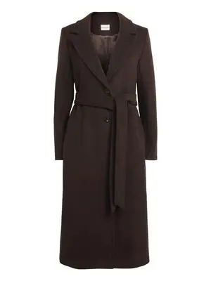 Claudie Pierlot Wool-blend Belted Coat - Brown