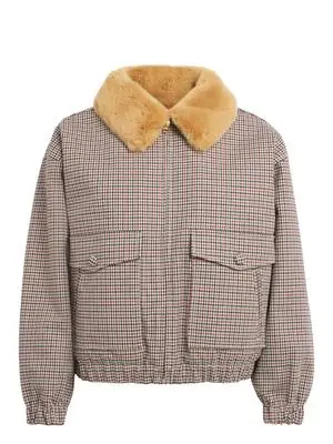 Sandro Faux-fur-lined Bomber Jacket - Brown