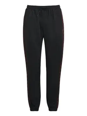 Fred Perry Contrast Tape Wreath Sweatpants - Black