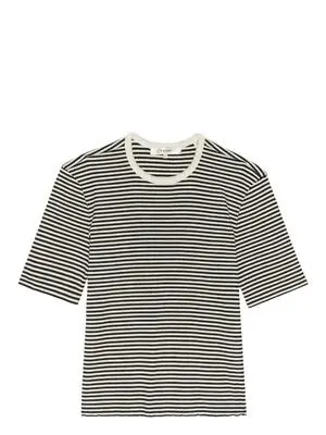 FRAME Fine Rib Crewneck T-shirt - Crem
